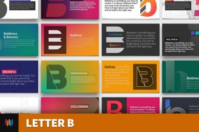 Letter B Typography PowerPoint Template - PowerPoint Slide Master ...