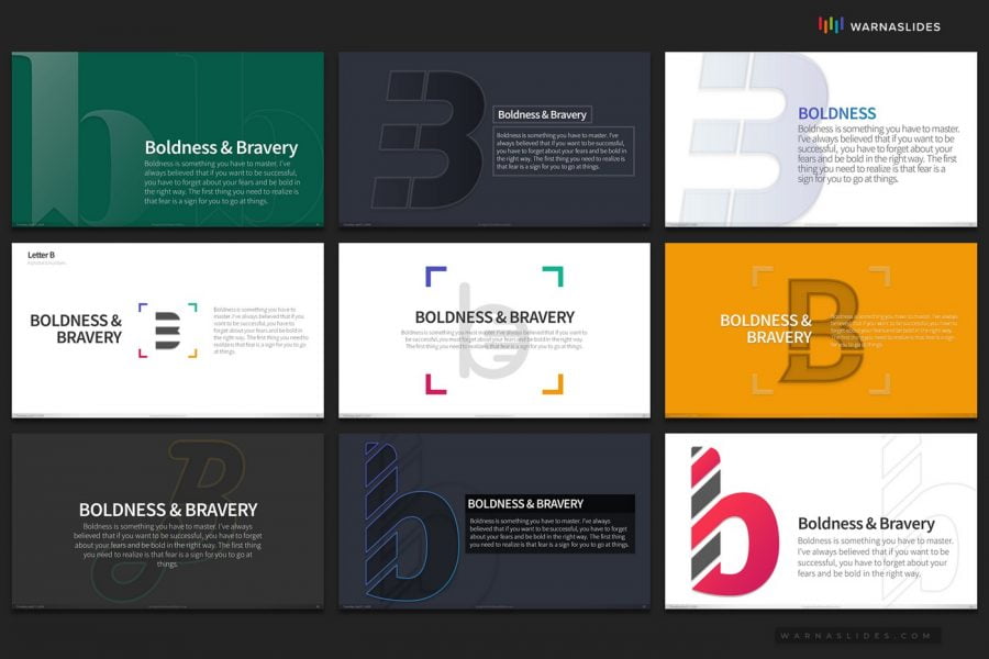 Letter B Typography PowerPoint Template - PowerPoint Slide Master ...