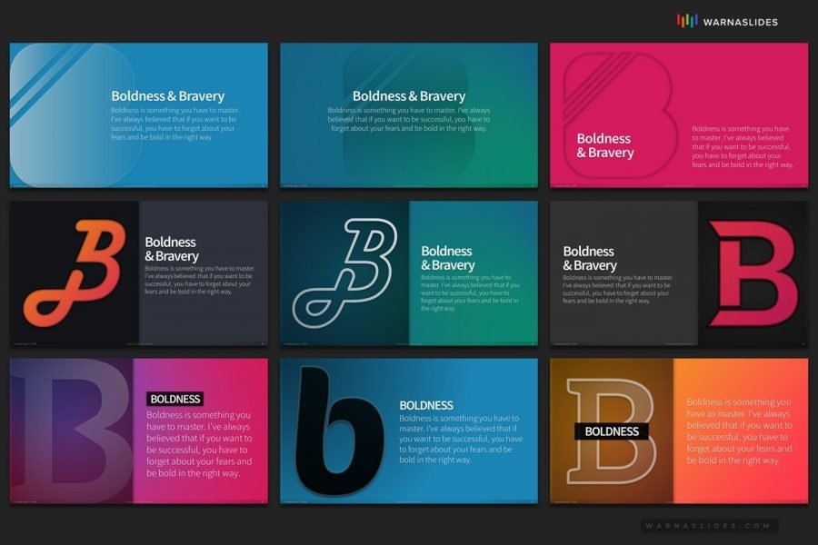 Letter B Typography PowerPoint Template - PowerPoint Slide Master ...