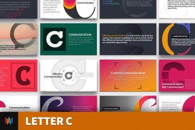 Letter C Typography PowerPoint Template - PowerPoint Slide Master ...