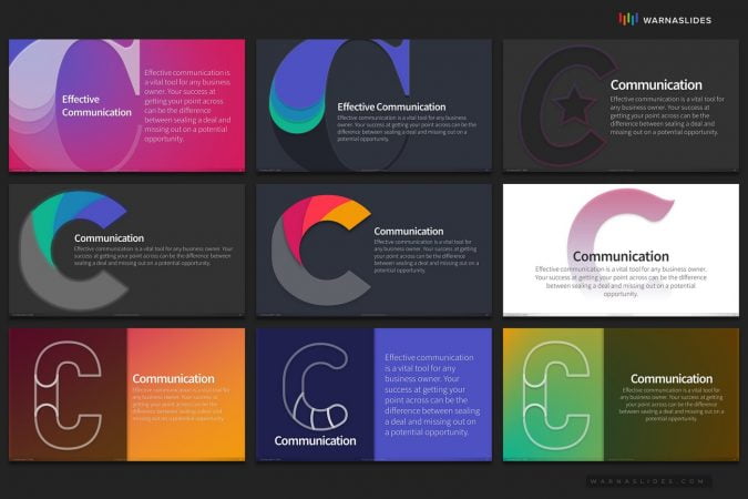 Letter C Typography PowerPoint Template - PowerPoint Slide Master ...