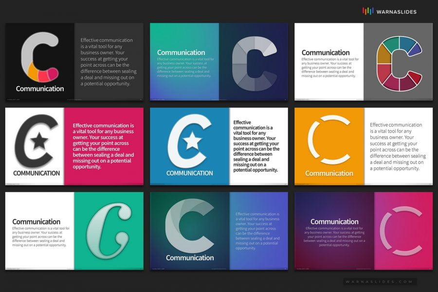 Letter C Typography PowerPoint Template - PowerPoint Slide Master ...