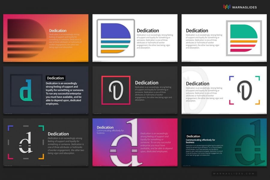 Letter D Typography PowerPoint Template - PowerPoint Slide Master ...