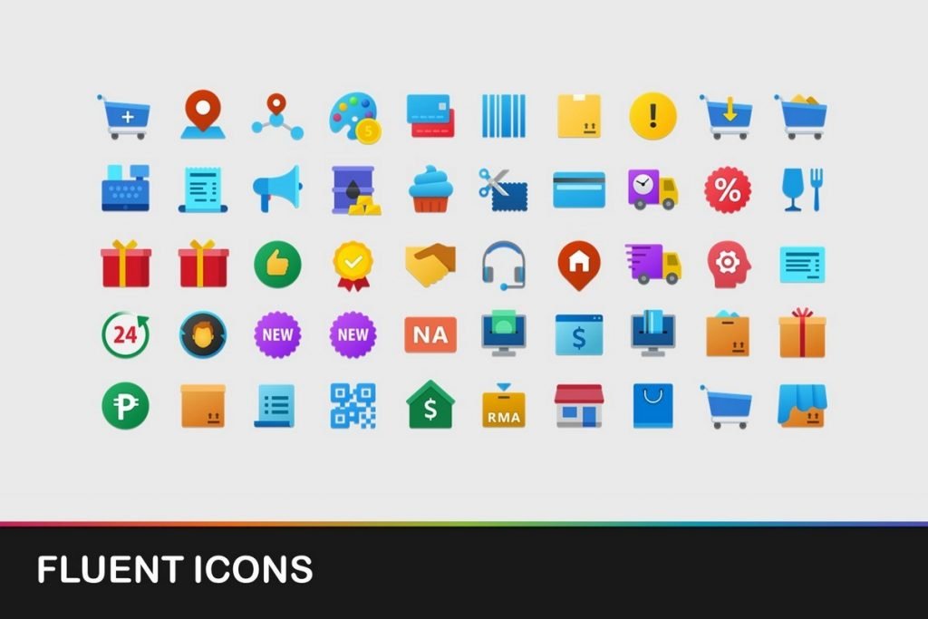 Fluent Icons - PowerPoint Slide Master Templates & Infographics
