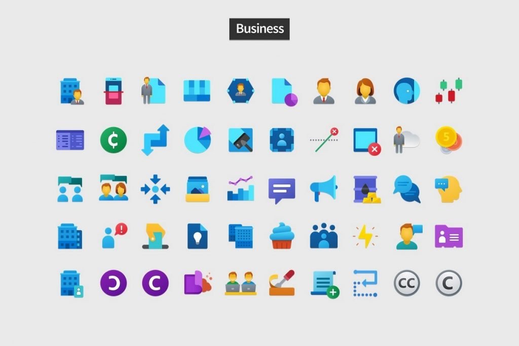 Fluent Icons - PowerPoint Slide Master Templates & Infographics