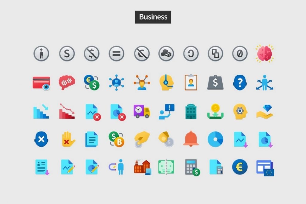 Fluent Icons - PowerPoint Slide Master Templates & Infographics