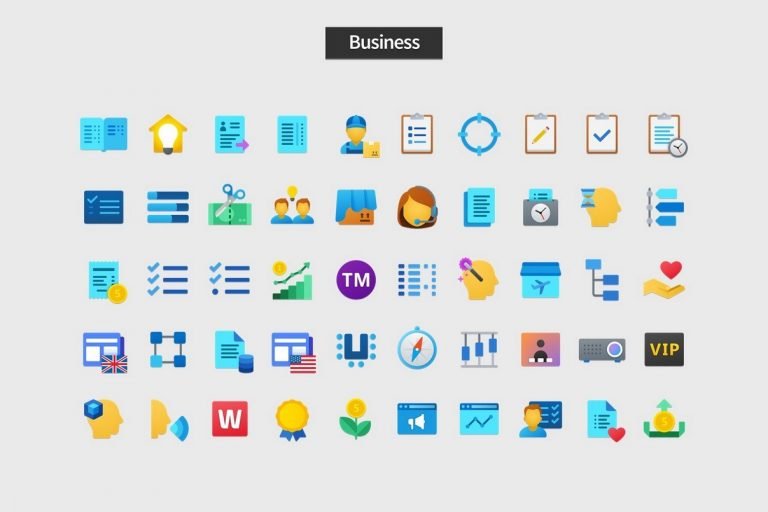 Fluent Icons - PowerPoint Slide Master Templates & Infographics