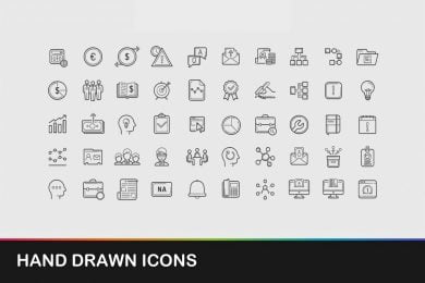 Hand Drawn Icons - PowerPoint Slide Master Templates & Infographics