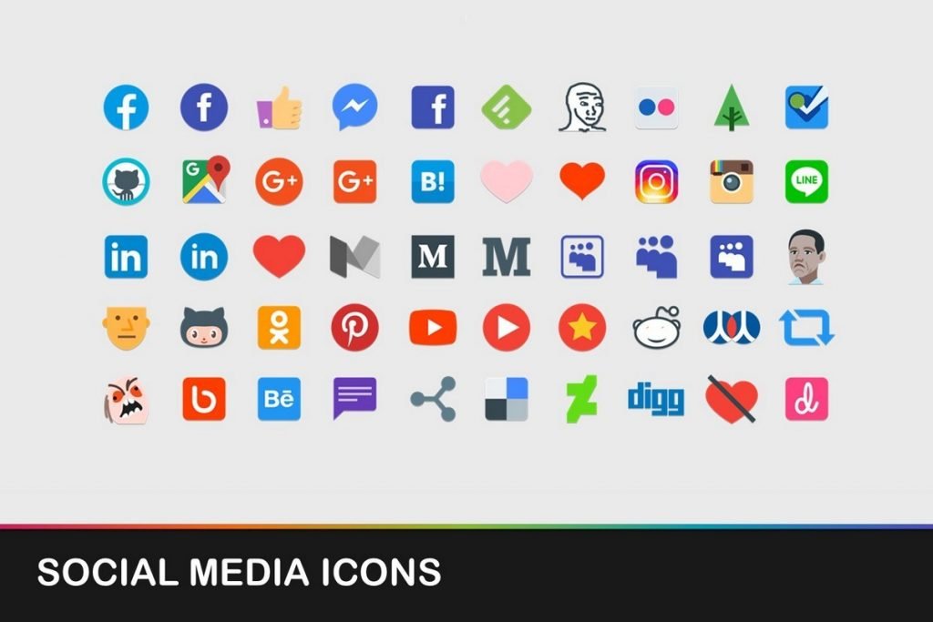 Social Media Icons - PowerPoint Slide Master Templates & Infographics