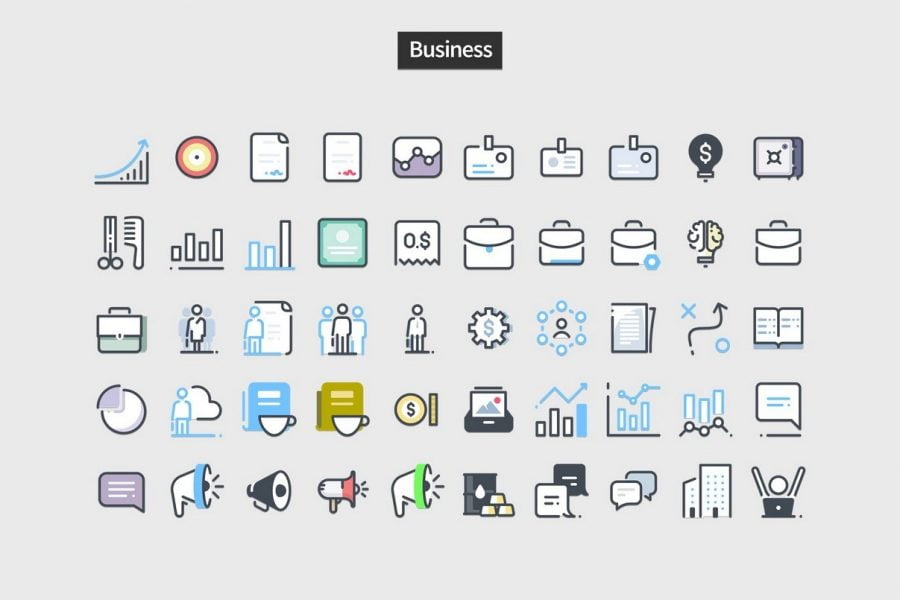 Pastel Icons - PowerPoint Slide Master Templates & Infographics