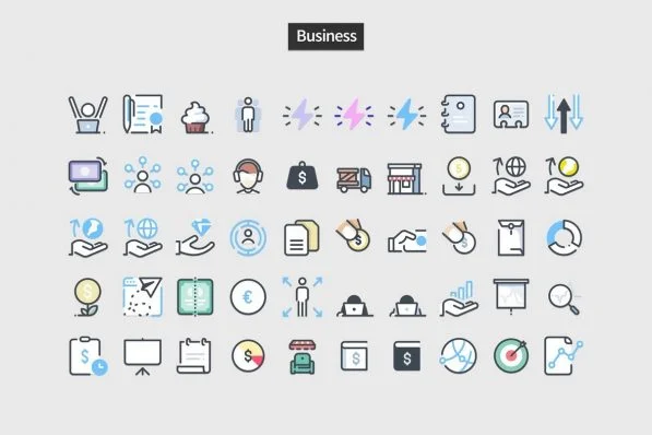 Pastel Icons - PowerPoint Slide Master Templates & Infographics