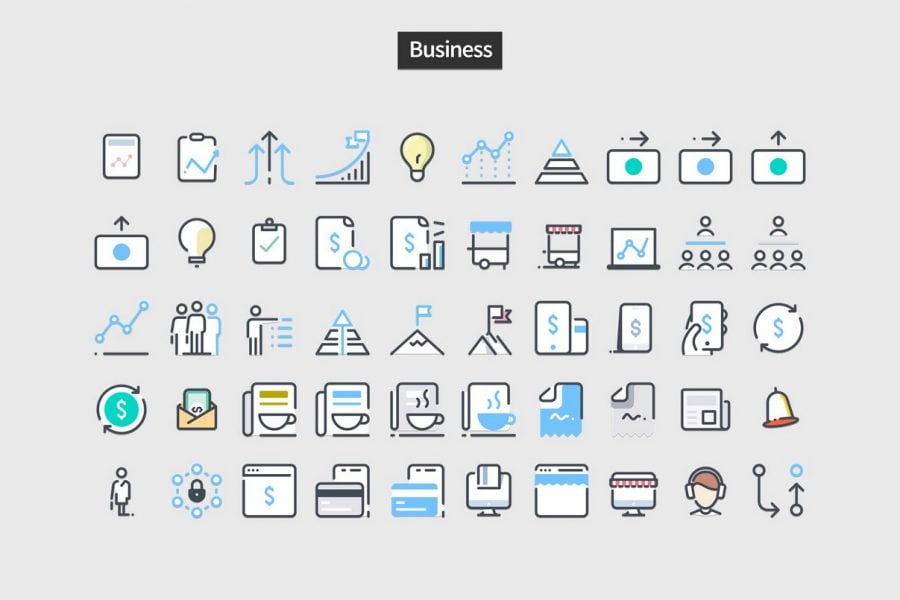 Pastel Icons - PowerPoint Slide Master Templates & Infographics