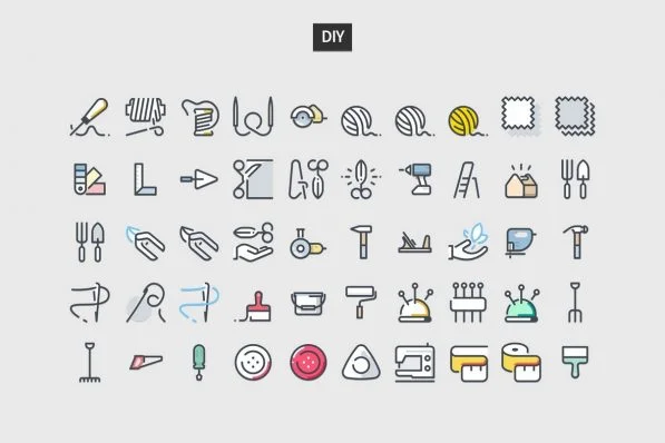 Pastel Icons - PowerPoint Slide Master Templates & Infographics